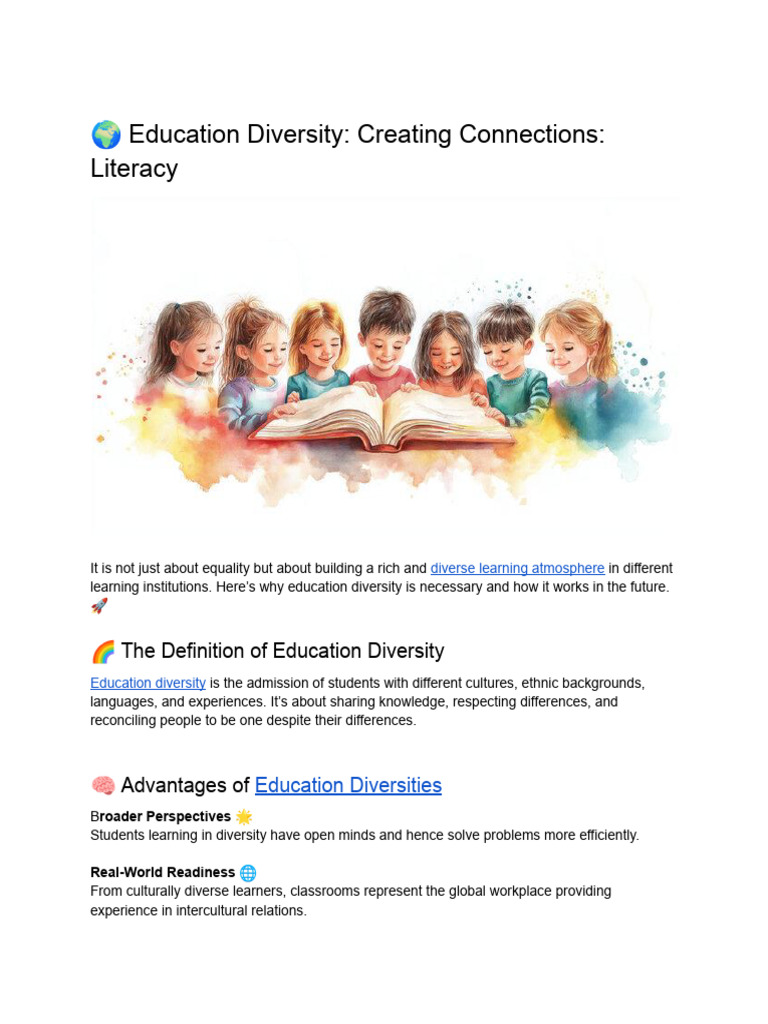 Education Diversity for Inclusive Learning | PDF | Multiculturalism ...