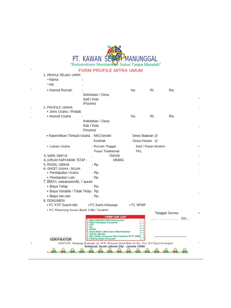 2. Formulir Customer_UMKM (1) | PDF