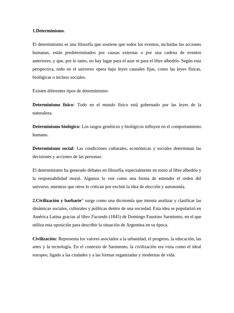 Determinismo TRABAJO APORTE | PDF | Determinismo | orientalismo