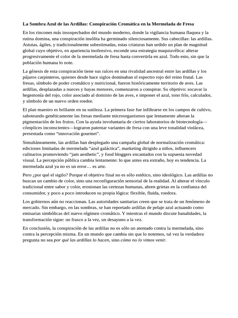 La Sombra Azul de Las Ardillas | PDF | Color