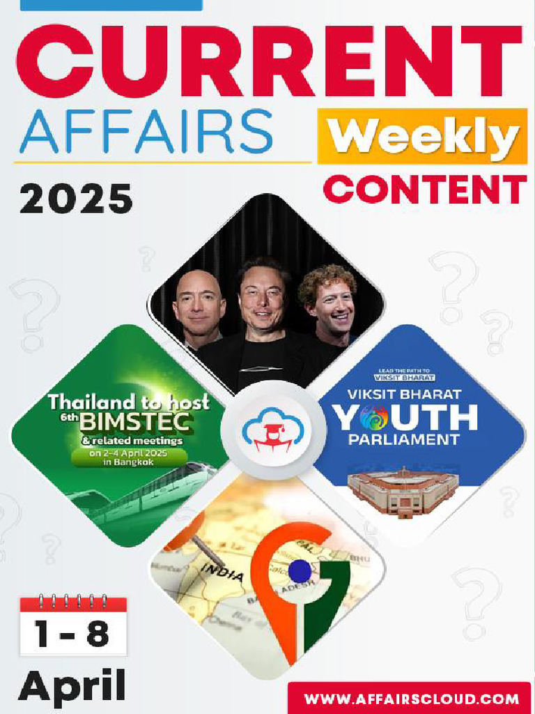 Current Affairs Weekly Content PDF April 2025 1st Week by AffairsCloud | PDF