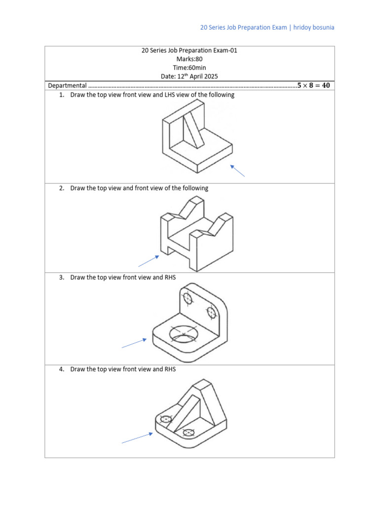 20 Series Job Preperation Exam-01 Question | PDF | Bangladesh | Mathematics