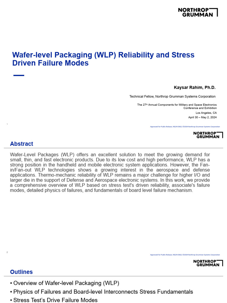Wafer Level Packaging WLP Reliability and Stress Modes 1743388067 | PDF ...