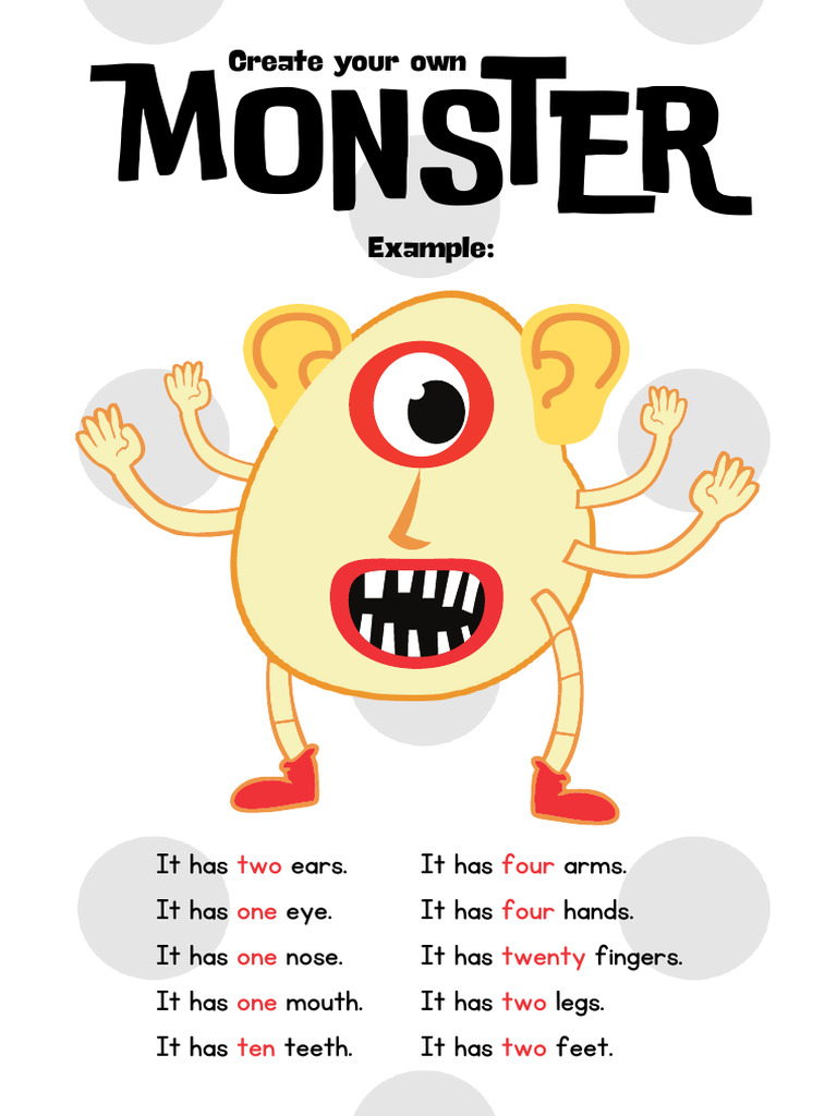 Create Your Own Monster Activity Sheet PDF | PDF