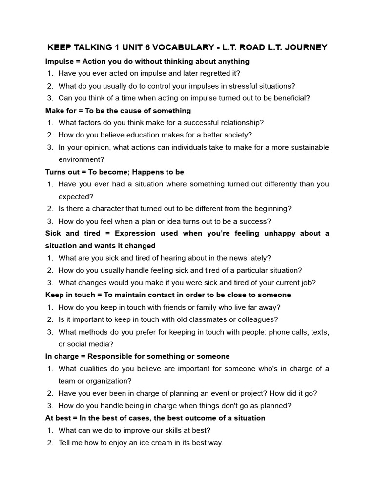 Vocabulary Insights from Unit 6 | PDF | Psychology | Social Psychology