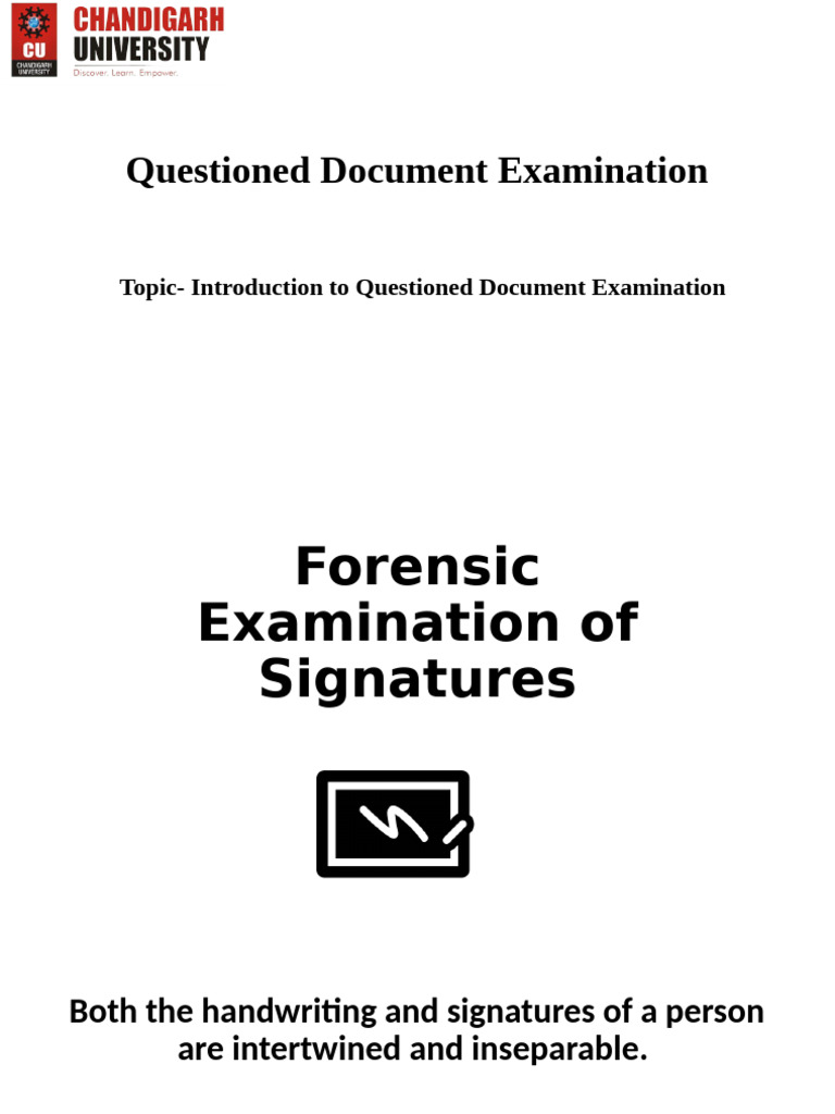 Forensic Examination of Signatures | PDF | Alcohol Intoxication | Signature