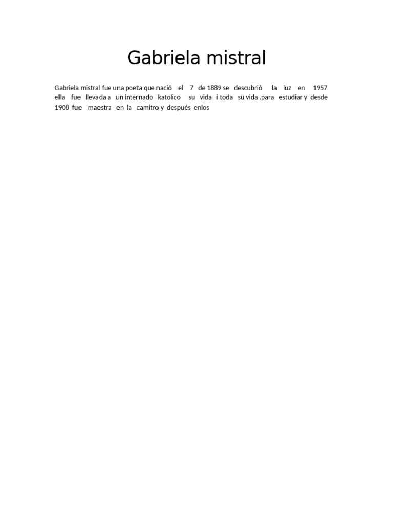 Gabriela Mistral | PDF
