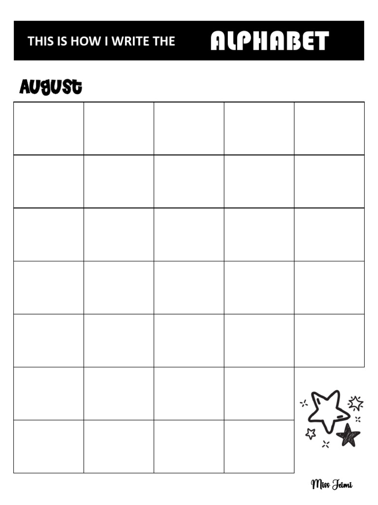 Monthly Alphabet Writing Guide | PDF