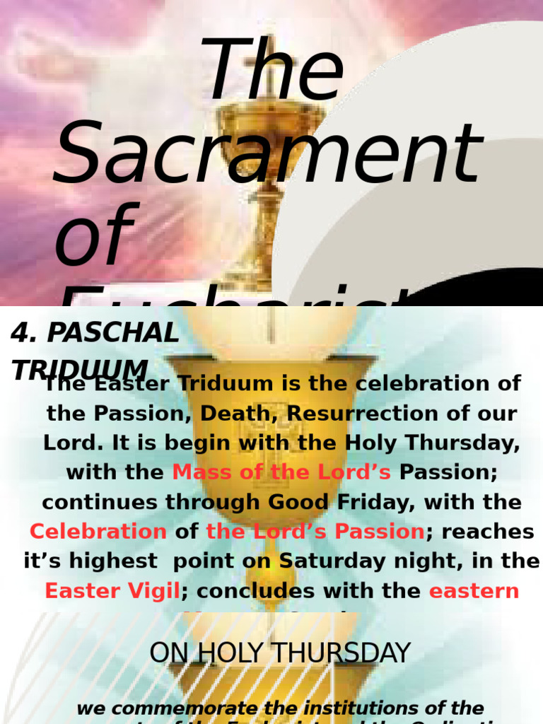 The Sacrament of Eucharist | PDF | Eastertide | Easter