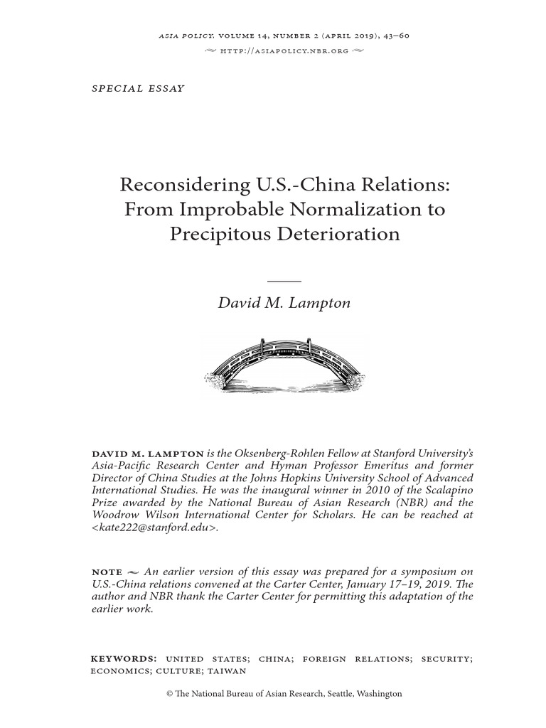Reconsidering U.S.-China Relations - From Improbable Normalization To ...