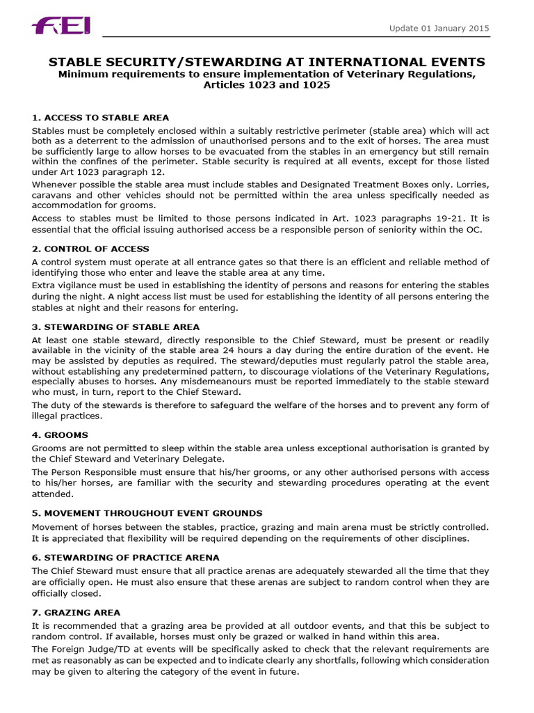 Stable Security stewarding (2014) | PDF | Horses | Justice