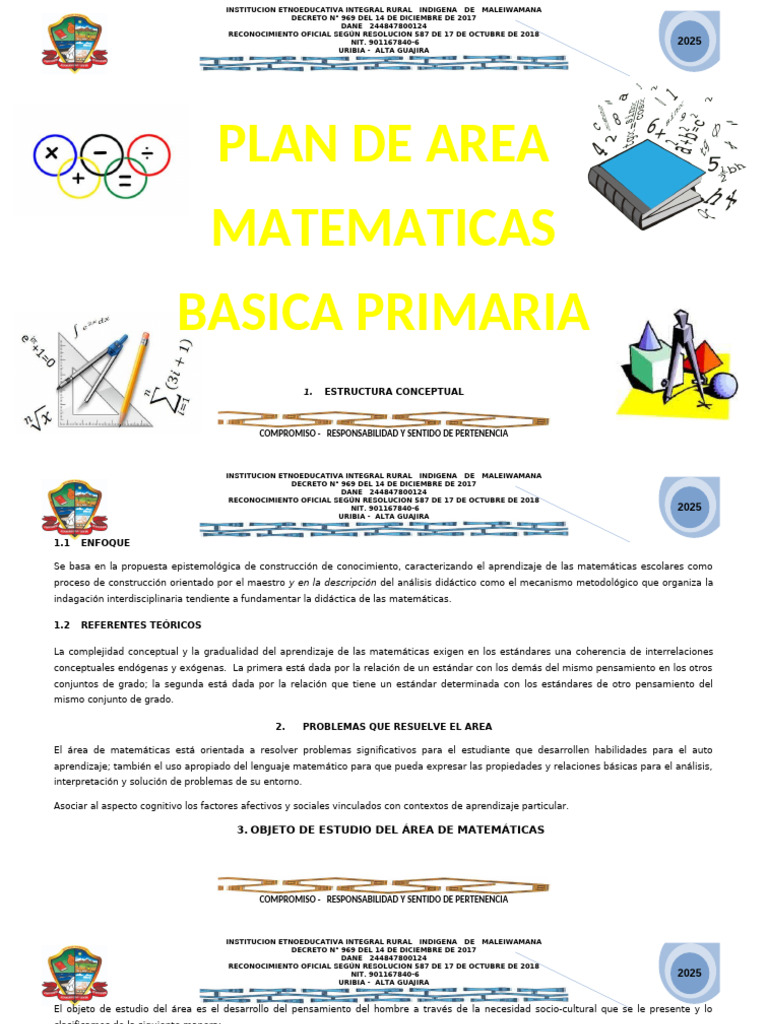 Plan de Area-Matematicas 2022 | PDF | Matemáticas | Aprendizaje