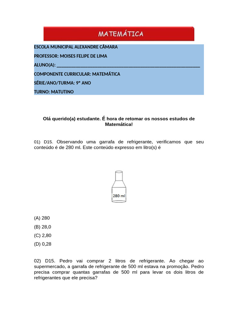 Atividade 01 EMAC | PDF