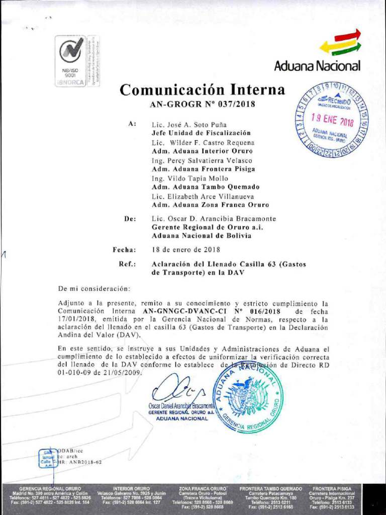 Instructivo Casilla 63 de La DAV | PDF