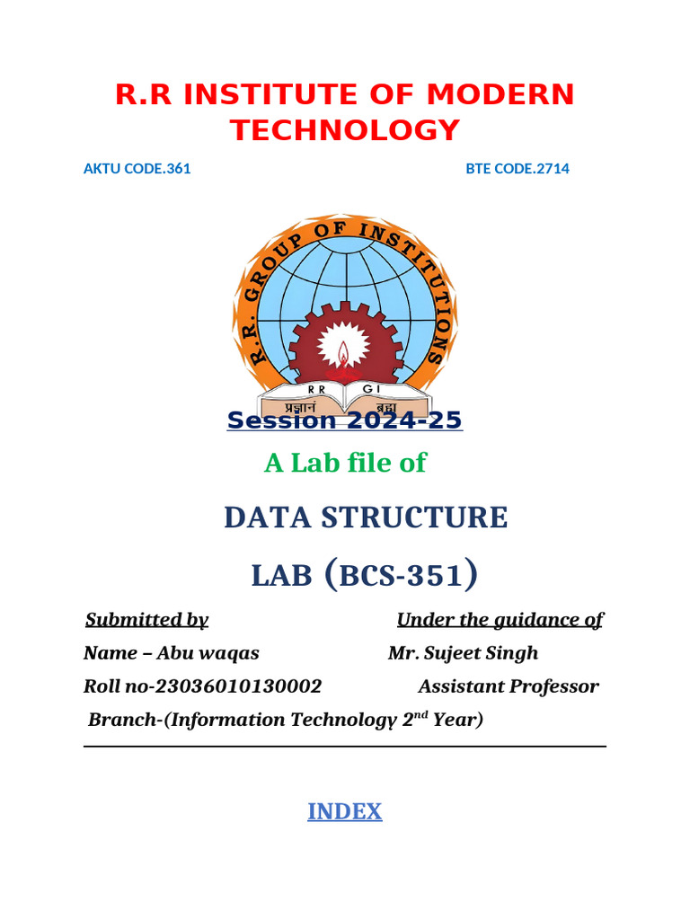 ds index and cover page | PDF