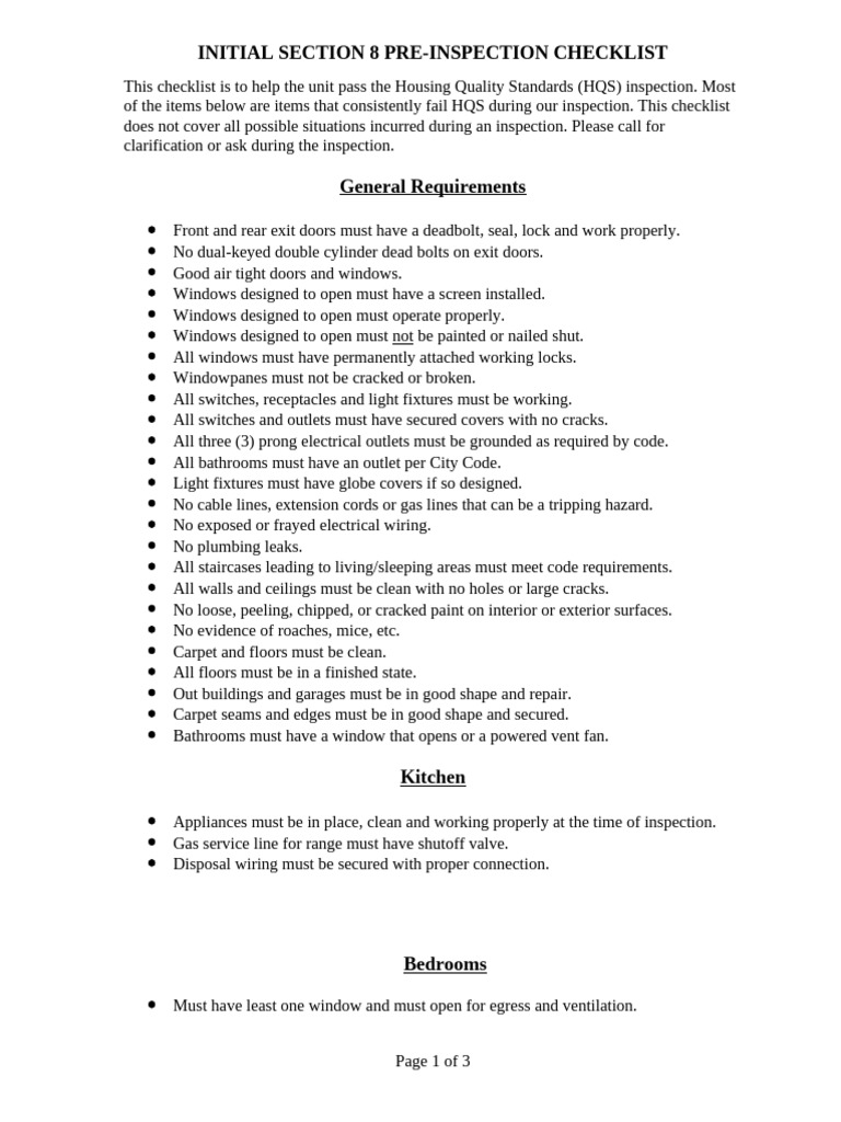 Section 8 Pre Inspe 2010 1 | PDF | Water Heating | Ventilation (Architecture)