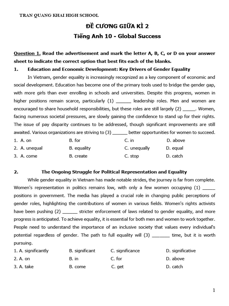Đề Cương Anh 10-Gk2!24!25 | PDF | Educational Technology | Learning