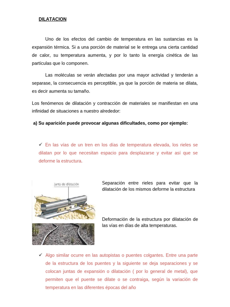 Efectos de la Dilatación Térmica en Materiales | PDF | Expansión ...