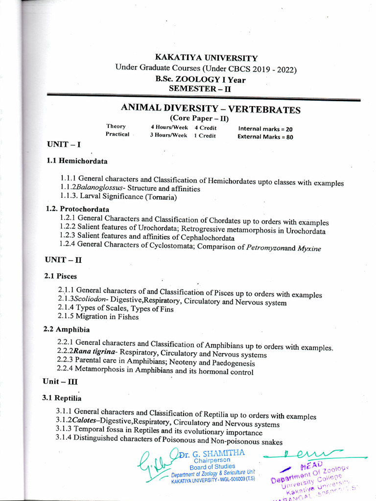 B SC Zoology II Semester | PDF