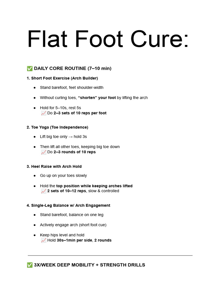 Flat Foot Exercise Routine Guide | PDF