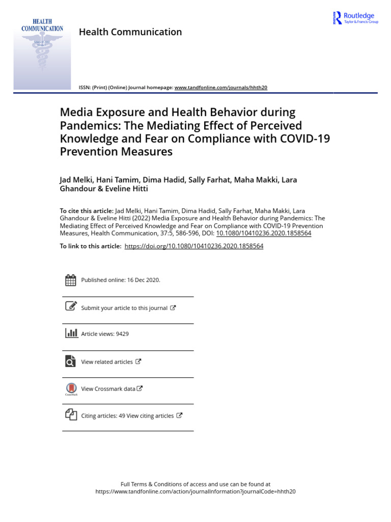 Media Exposure's Impact on COVID-19 Compliance | PDF | Survey ...