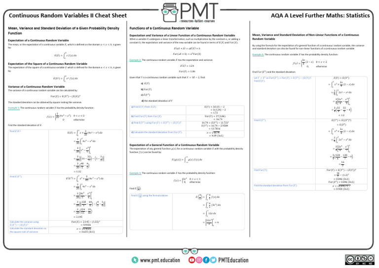 Continuous Random Variables II | PDF | Variance | Expected Value