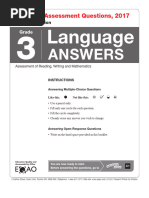 Grade 3 EQAO Language Test Prep | PDF | Educational Assessment