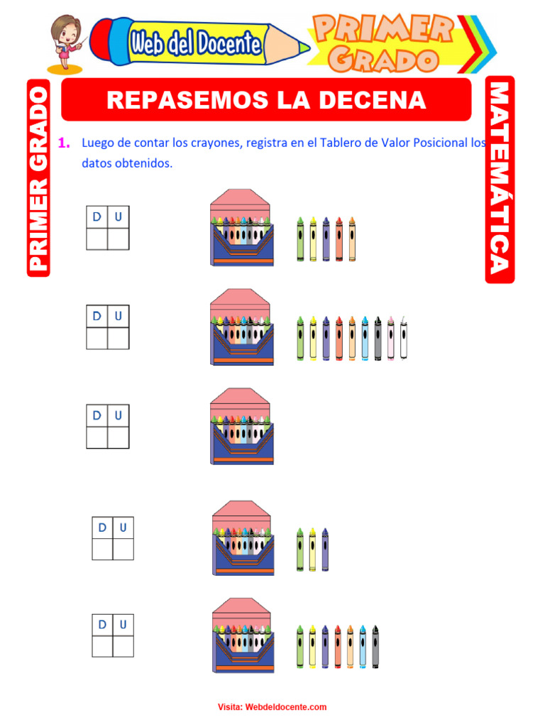 Repasemos La Decena para Primer Grado de Primaria | PDF