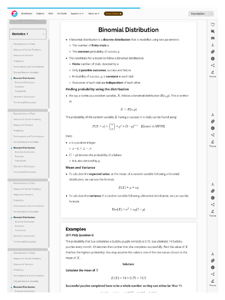9709 Statistics 1 Binomial Distribution 2025 | PDF