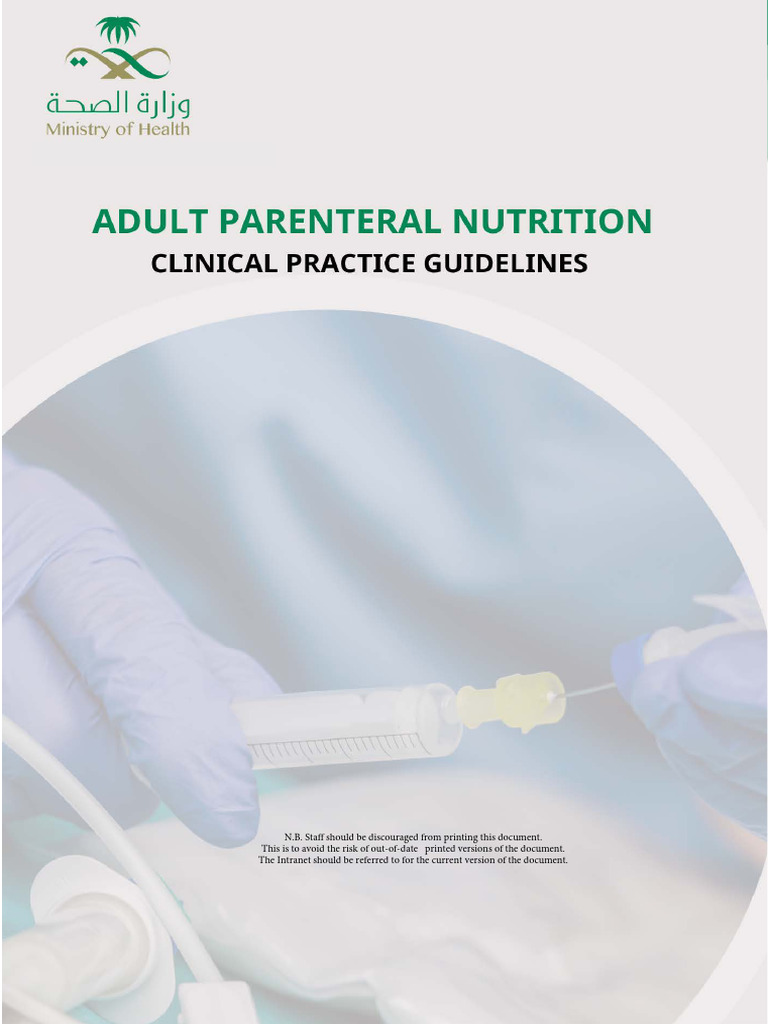 Guidelines for Adult Parenteral Nutrition | PDF | Intravenous Therapy ...