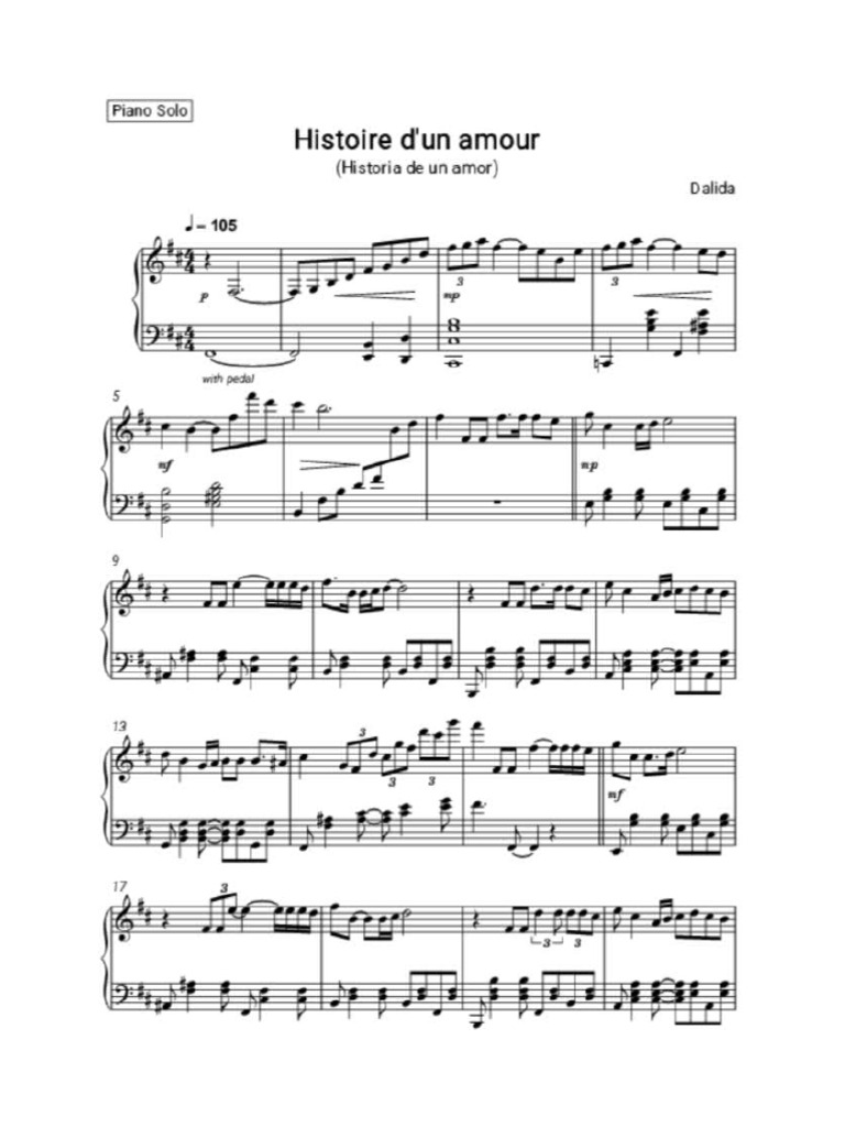 Histoire D'un Amour by That Bad Bitch Dalida | PDF