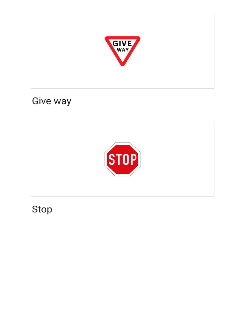 Road Sign Symbols and Meanings | PDF