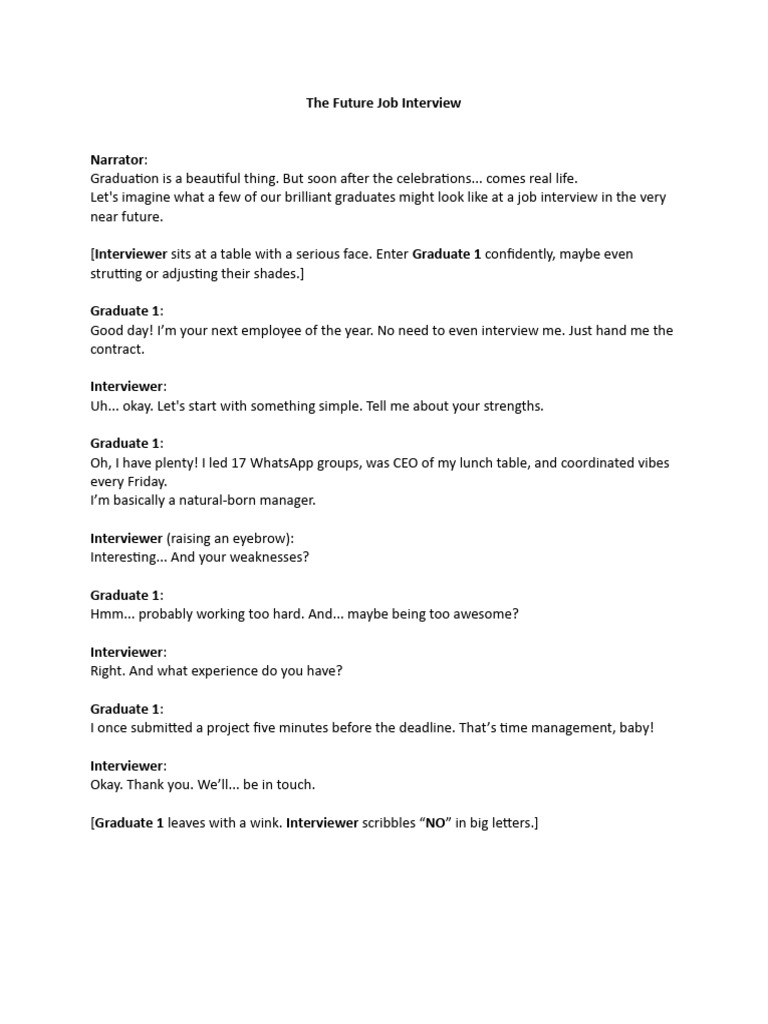 The Future Job Interview - Print | PDF