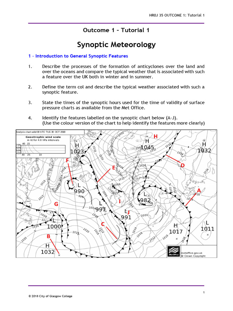 TUTORIAL 1 (Synoptic Meteorology) | PDF