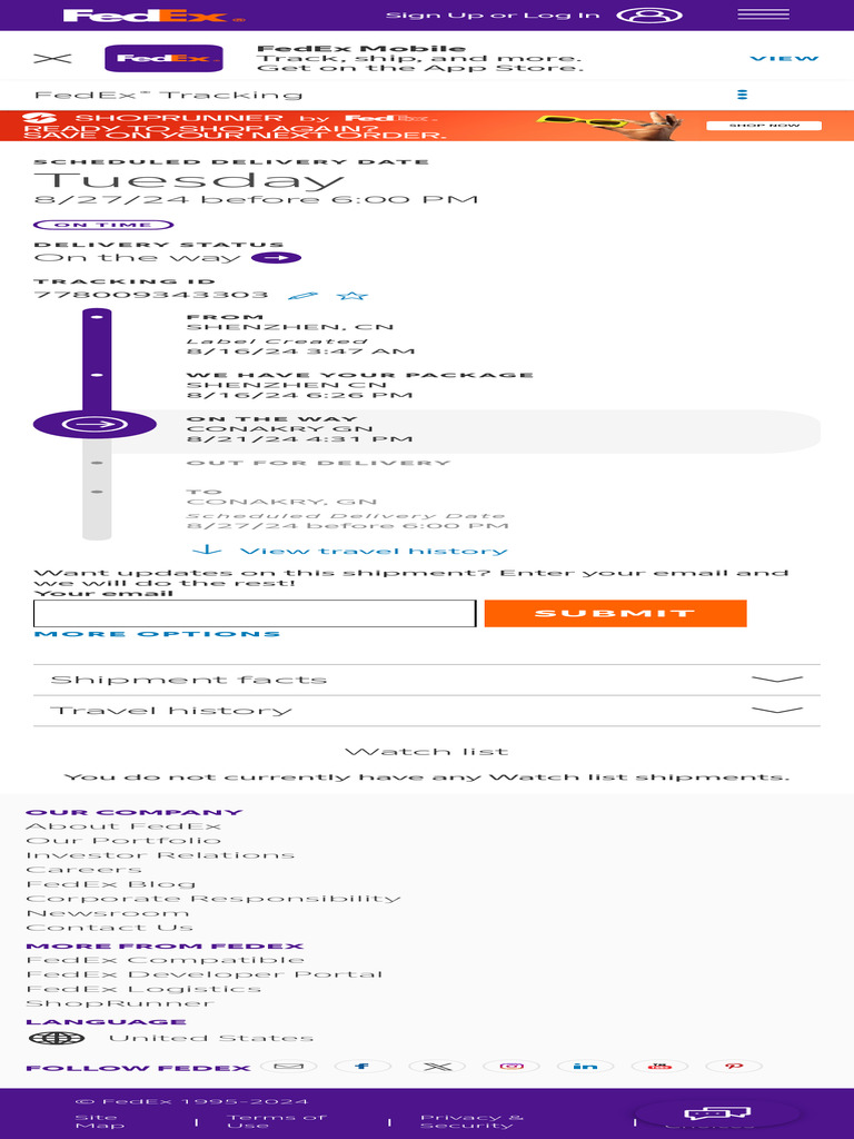 FedEx Package Tracking Information | PDF