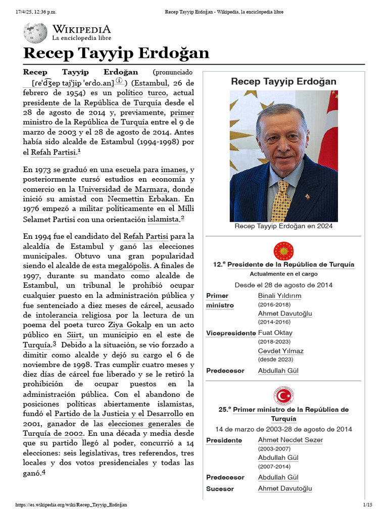 Recep Tayyip Erdoğan | PDF | Recep Tayyip Erdoğan | Gobierno