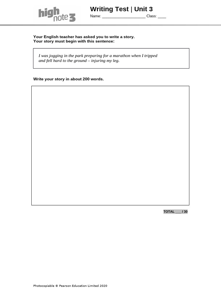 Story Writing Test Instructions | PDF