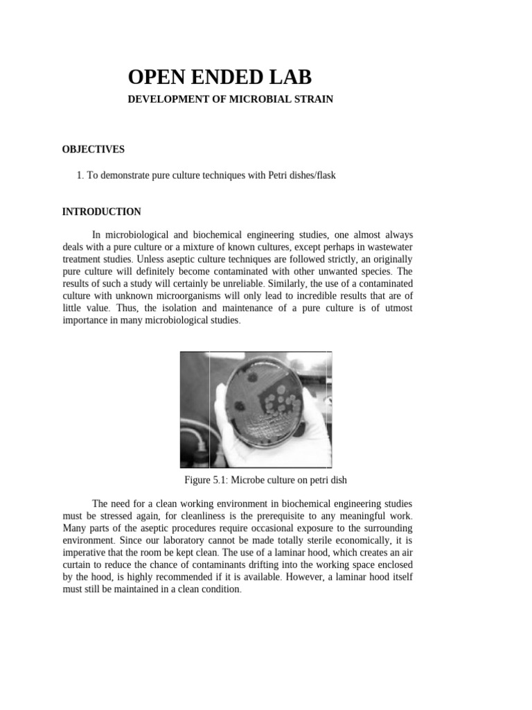 OPEN ENDED LAB 21CH015 Completed | PDF | Biology | Microbiology