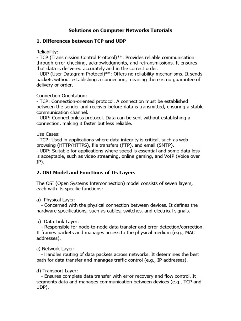 Intro To Computer Networks And Practicals Pdf Computer Network Transmission Control Protocol