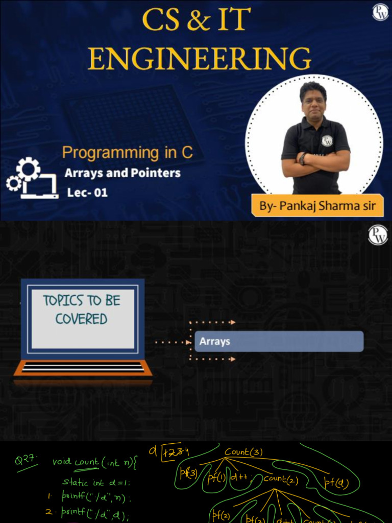 Arrays and Pointers 01 - Class Notes | PDF