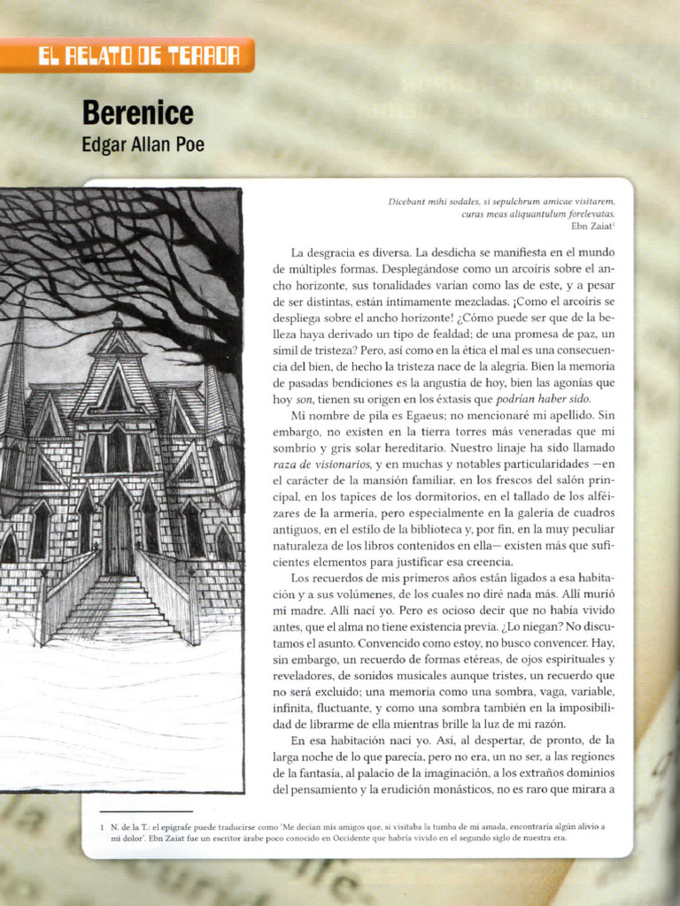Berenice - Edgar Allan Poe - Cuento de Terror Con Actividad | PDF