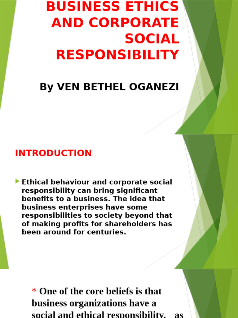 Business Ethics and CSR Explained | PDF | Corporate Social ...