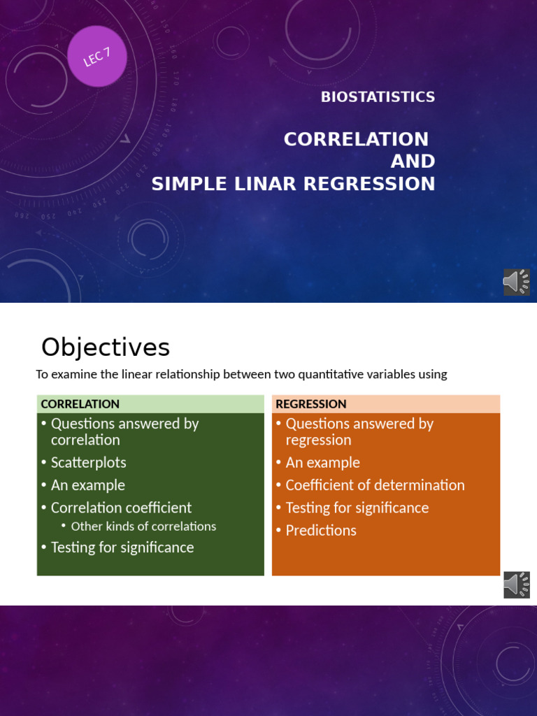 Biostatistics Lect 7a - Correlation - 142021 | PDF | Statistics | Statistical Analysis