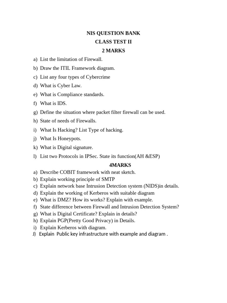NIS QUESTION BANK (2) | PDF