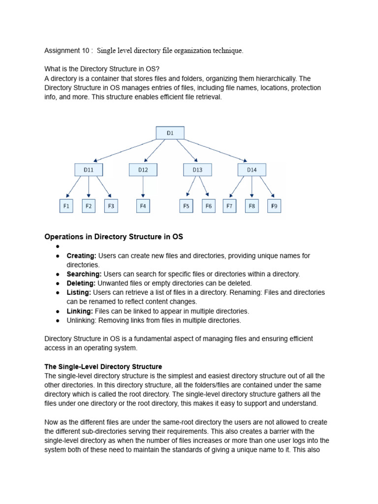 Single Level Directory File Organization Technique | PDF | Directory ...