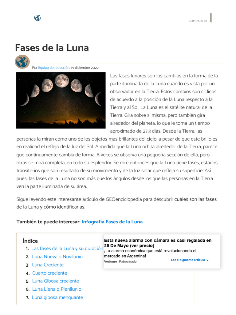 Fases de la Luna: Guía Completa | PDF | Luna | Ciencia planetaria