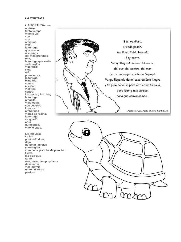 Poema "La Tortuga" de Pablo Neruda | PDF