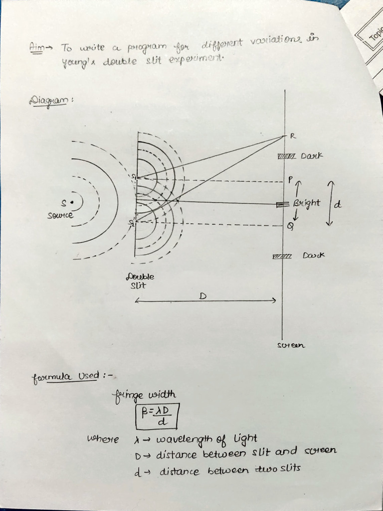 Young's Double Slit Experiment... | PDF