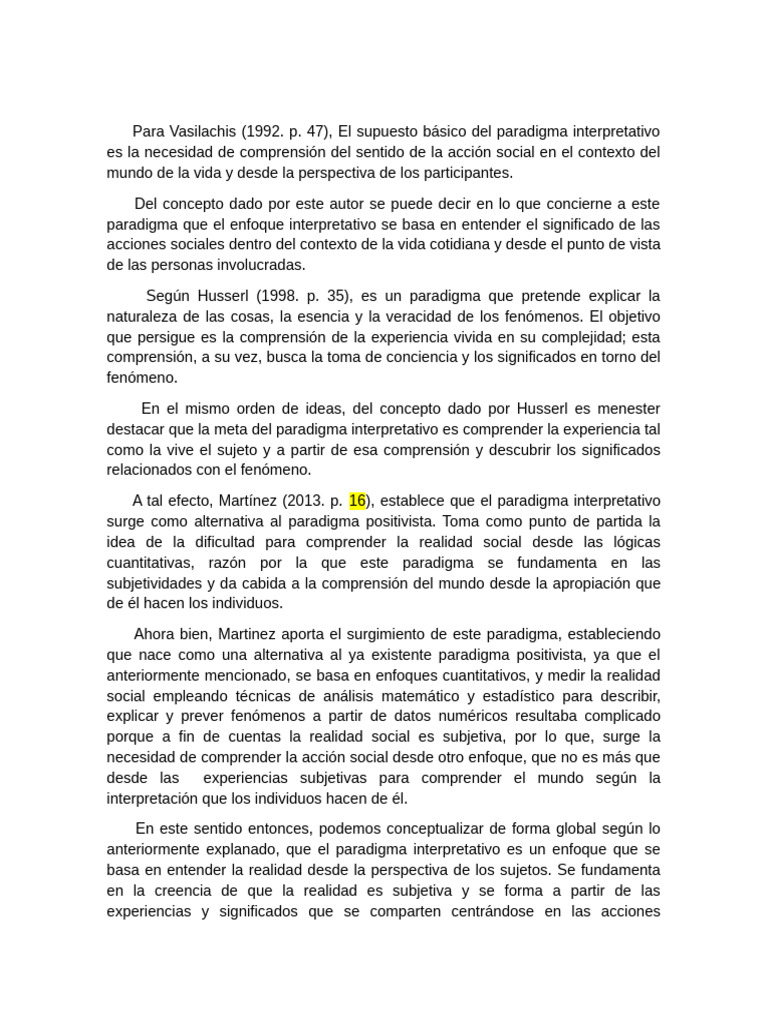 Concepto y Objetivo del Paradigma Interpretativo | PDF | Paradigma ...
