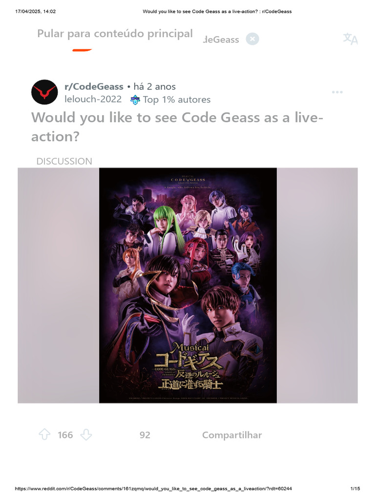 Code Geass Live-Action Discussion | PDF